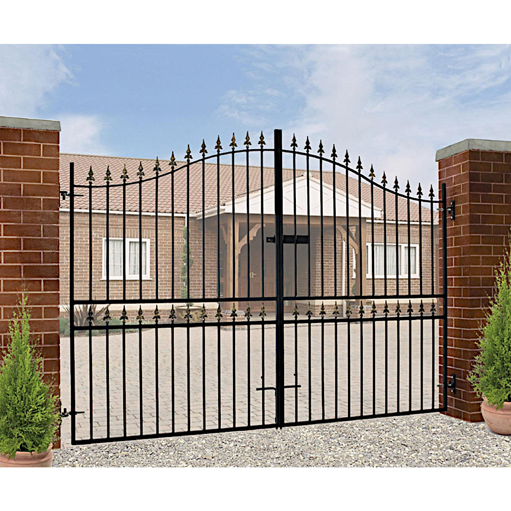 Corfe Bow Top Metal Estate Driveway Gate 2083mm High Wrought Iron Style ...