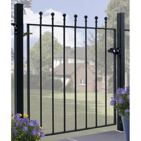 Manor Ball Top Metal Garden Gate 915mm & 1220mm High - Burbage Iron Craft